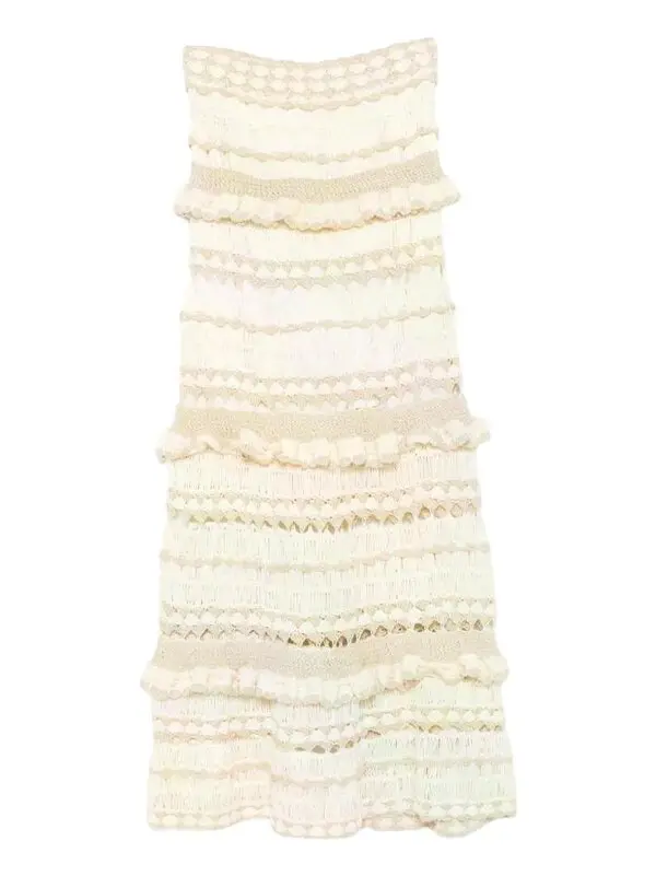 Zimmermann Crochet Ruffled Skirt - Neutrals
