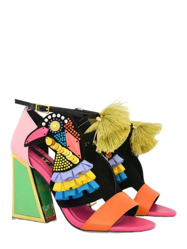 KAT MACONIE Aya Embellished Bird-motif Sandals - Pink
