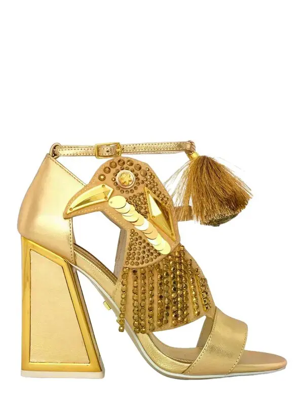 KAT MACONIE Aya Embellished Bird-motif Sandals - Pink