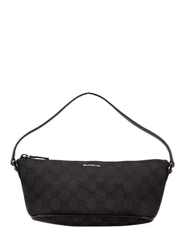 Gucci Gg Canvas Boat Shoulder Bag - Black