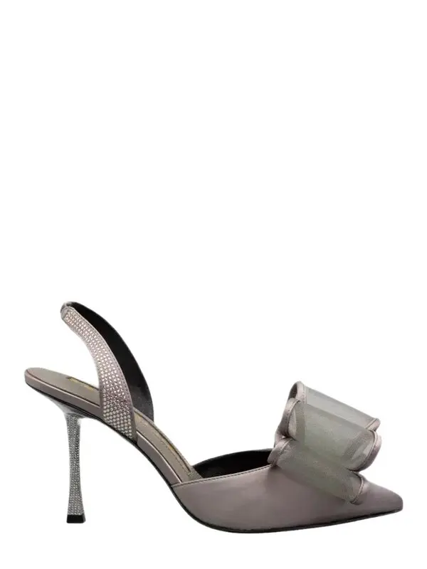 KAT MACONIE Paola Crystal-embellished Slingback Pumps - Grey