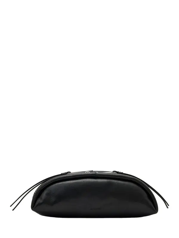 ALLSAINTS Rosalie Leather Pouch - Black/silver
