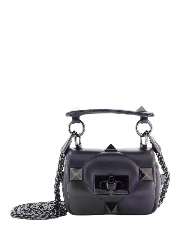 Valentino Garavani Roman Stud Quilted Leather Mini Shoulder Bag - Black