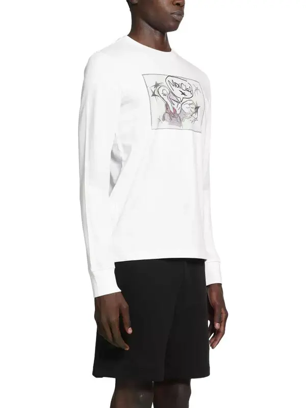 Moncler Graphic-print Long-sleeve T-shirt - White