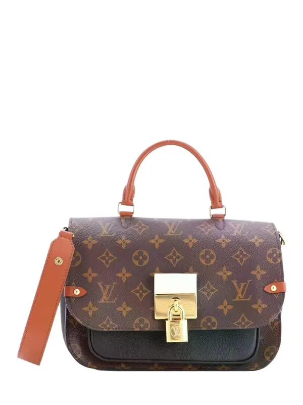 LOUIS VUITTON Vaugirard Handbag Monogram Canvas Leather Satchel - Black