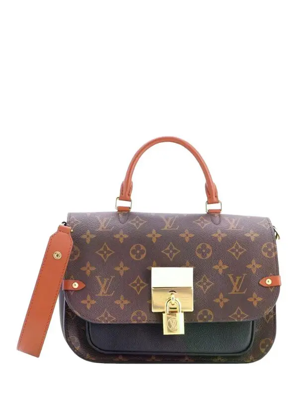 LOUIS VUITTON Vaugirard Handbag Monogram Canvas Leather Satchel - Black