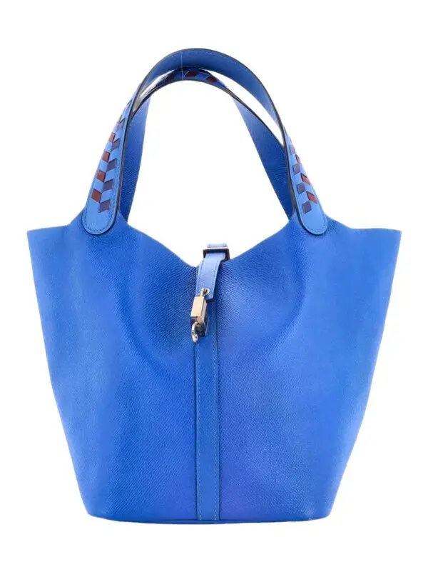 Hermès Picotin Lock Bag Tressage Epsom Mm Tote Bag - Blue