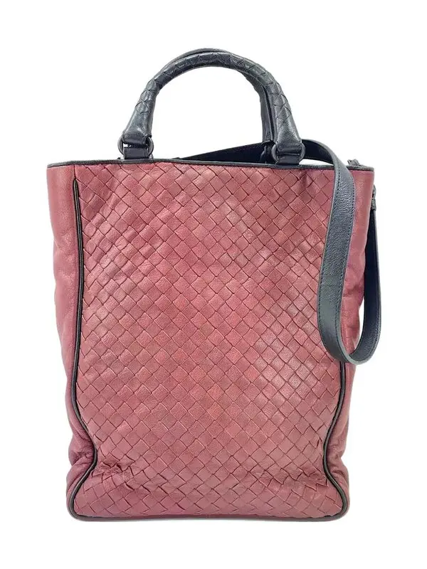 Bottega Veneta 2000s Intrecciato Handbag - Red