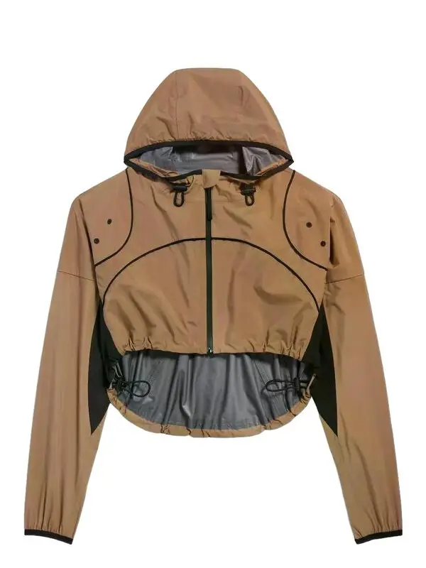 Balenciaga Cropped Hooded Jacket With Paneling - Neutrals