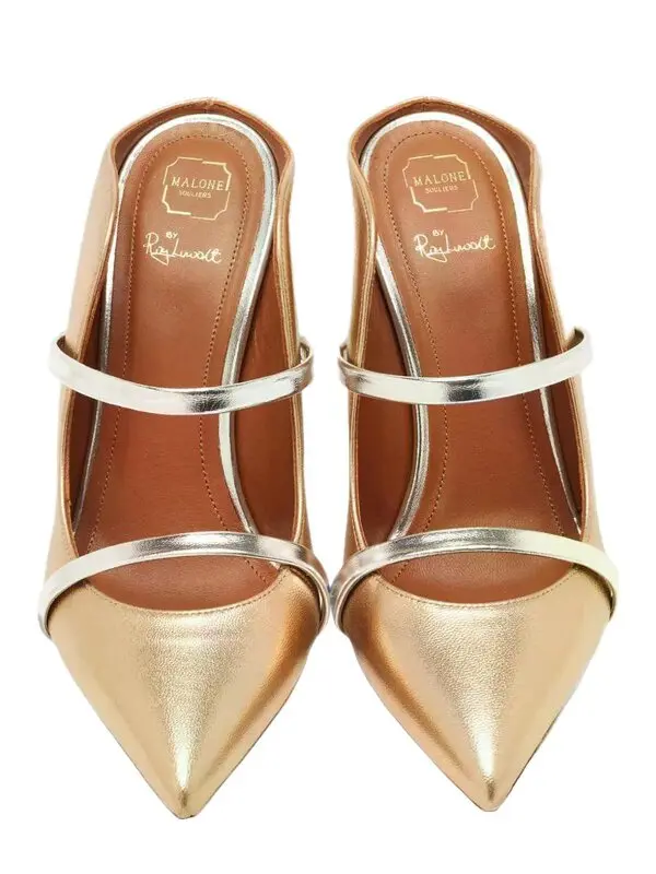 MALONE SOULIERS Maureen Dual-strap Mules - Gold