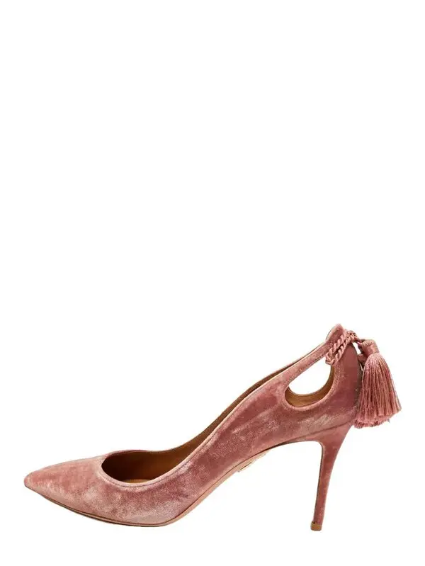 AQUAZZURA Velvet Tassel Pumps - Pink
