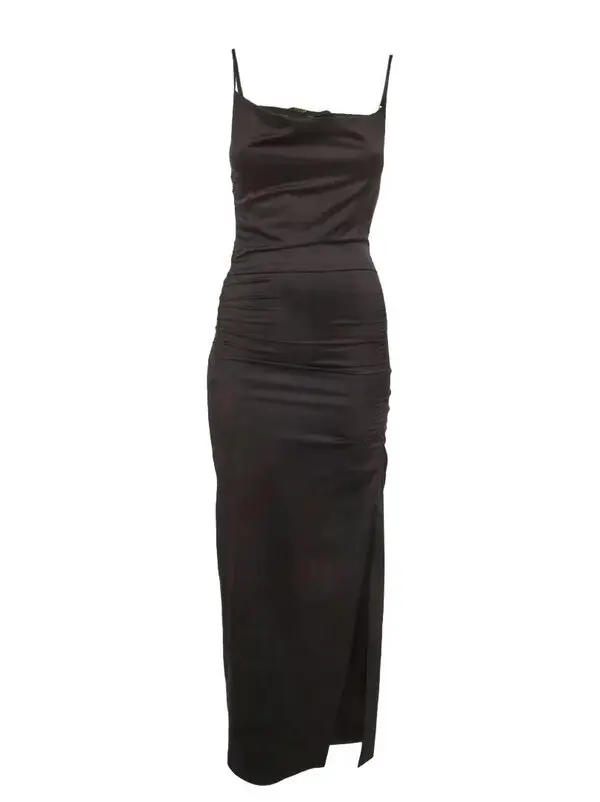 Maje Cowl Neck Draped Midi Dress - Black