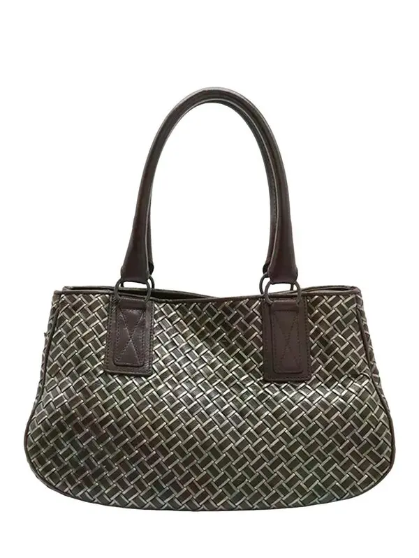 Bottega Veneta Metallic Nappa Intrecciato Handbag - Brown