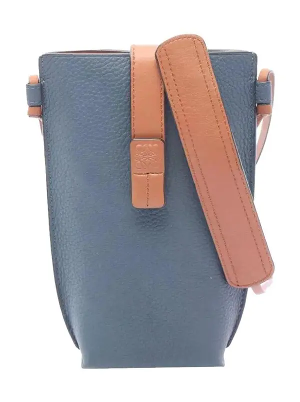 Loewe Bicolor Grained Calfskin Gate Pocket Crossbody Bag - Blue