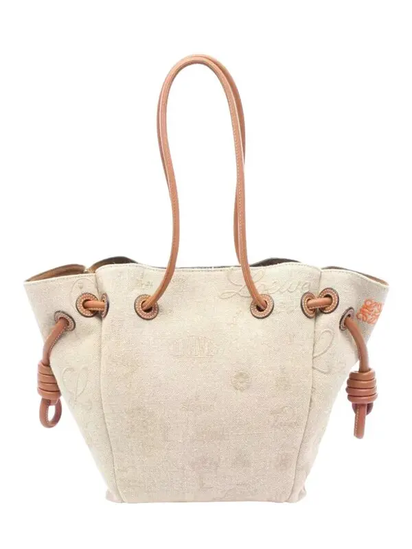 Loewe Flamenco Knot Canvas Tote - Neutrals