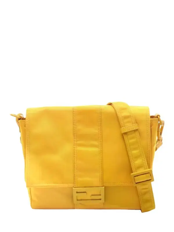 Fendi 2010-2026 Medium Econyl Nylon Baguette Crossbody Bag - Yellow