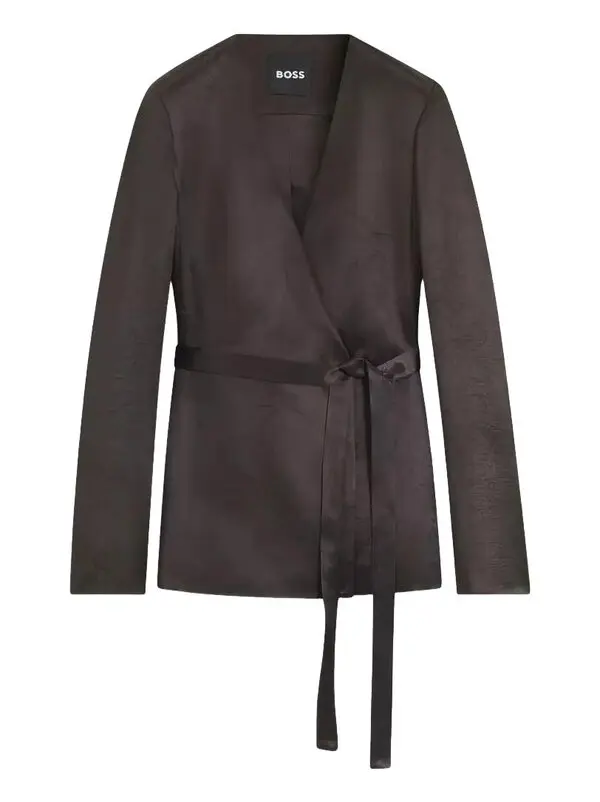 BOSS Belted Wrap Jacket - Brown