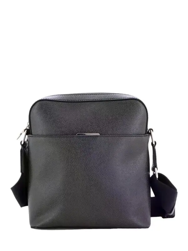 LOUIS VUITTON Anton Pochette Taiga Leather Crossbody Bag - Grey
