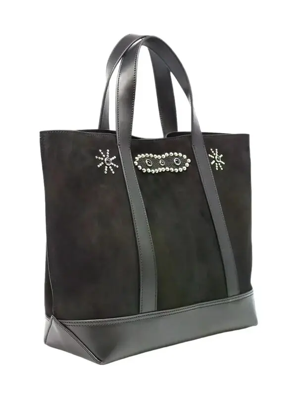 HTC LOS ANGELES Stud-embellished Suede Tote Bag - Black