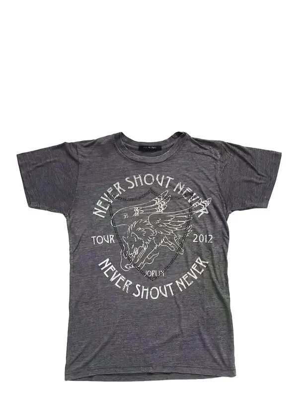 HTC LOS ANGELES Studded Graphic-print T-shirt - Grey