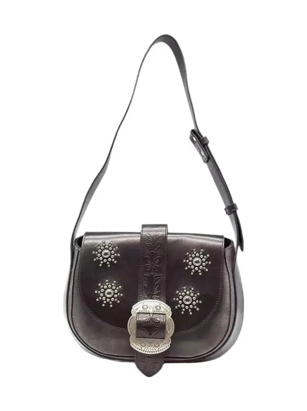 HTC LOS ANGELES Joan Sun Leather Saddle Bag - Brown
