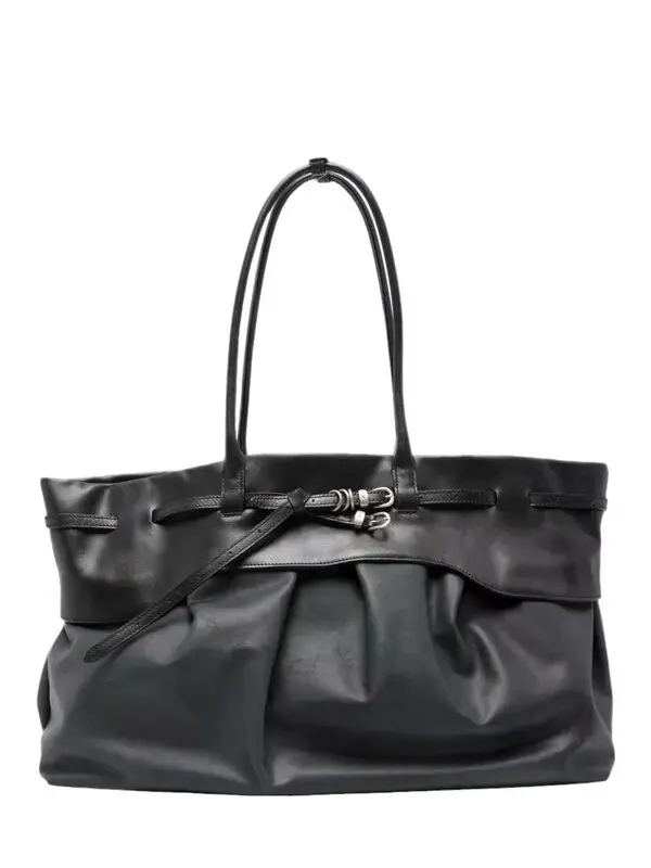 MARGESHERWOOD Belt-detail Leather Tote Bag - Black