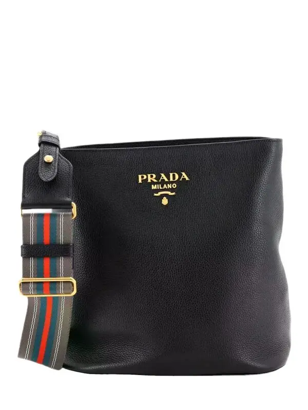 Prada Vitello Phenix Medium Bucket Bag - Black