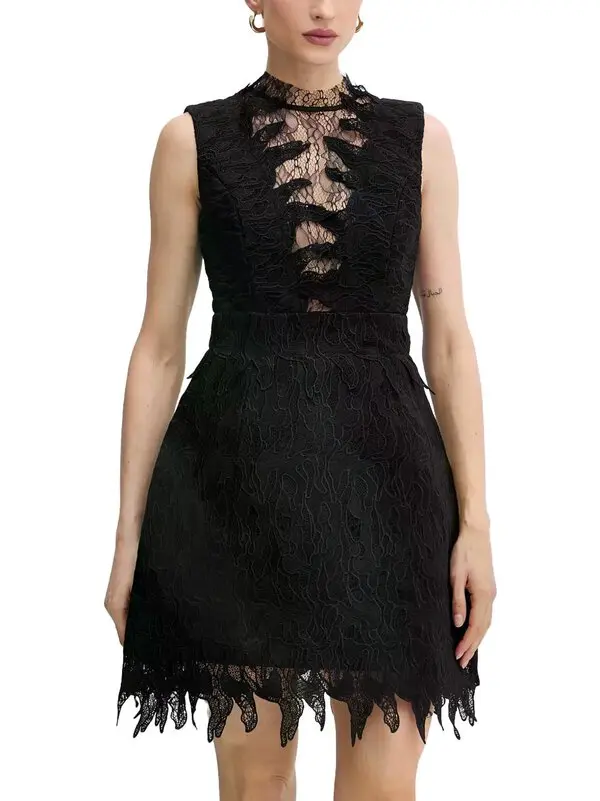 Bardot Silas Guipure-lace Sleeveless Mini Dress - Black