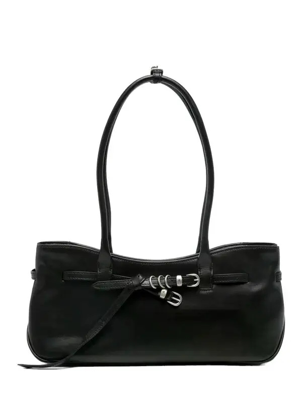 MARGESHERWOOD Buckled Leather Shoulder Bag - Black