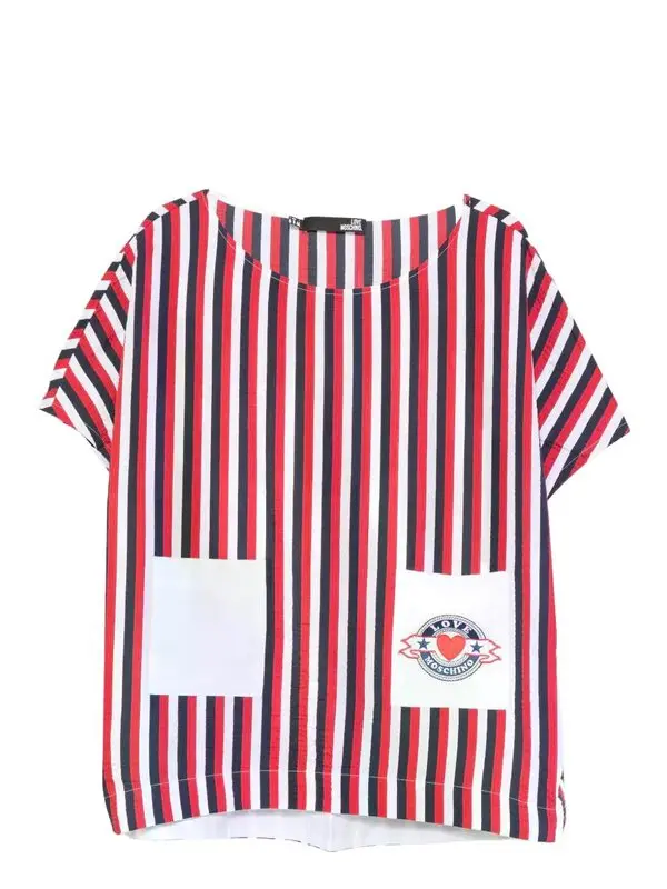 Moschino Striped Patch-pocket Blouse - White