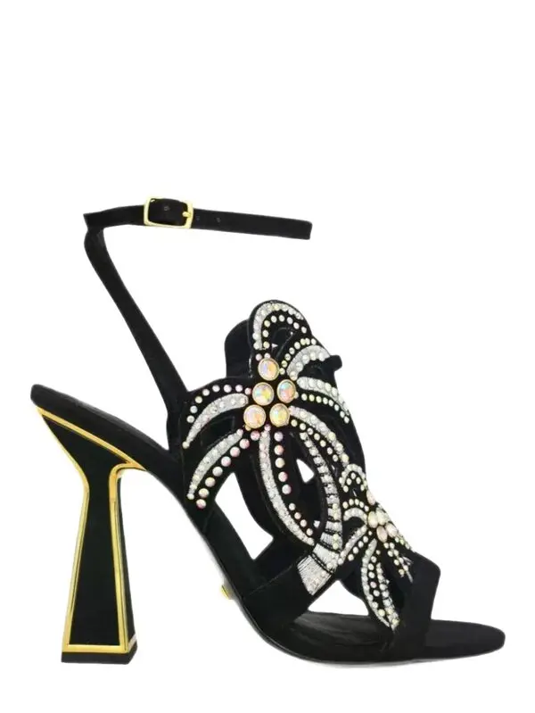 KAT MACONIE Embellished Crystal Sandals - Black