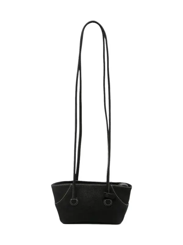MARGESHERWOOD Contrast-stitched Leather Crossbody Bag - Black