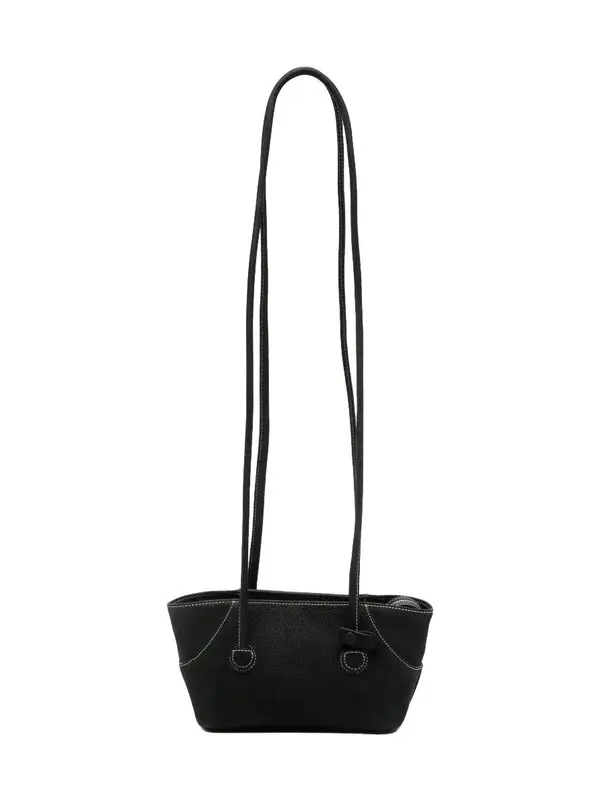 MARGESHERWOOD Contrast-stitched Leather Crossbody Bag - Black
