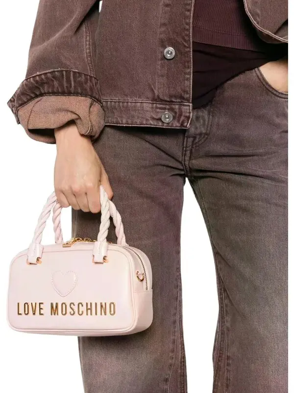 Moschino Heart Patch Logo-lettering Tote Bag - Pink