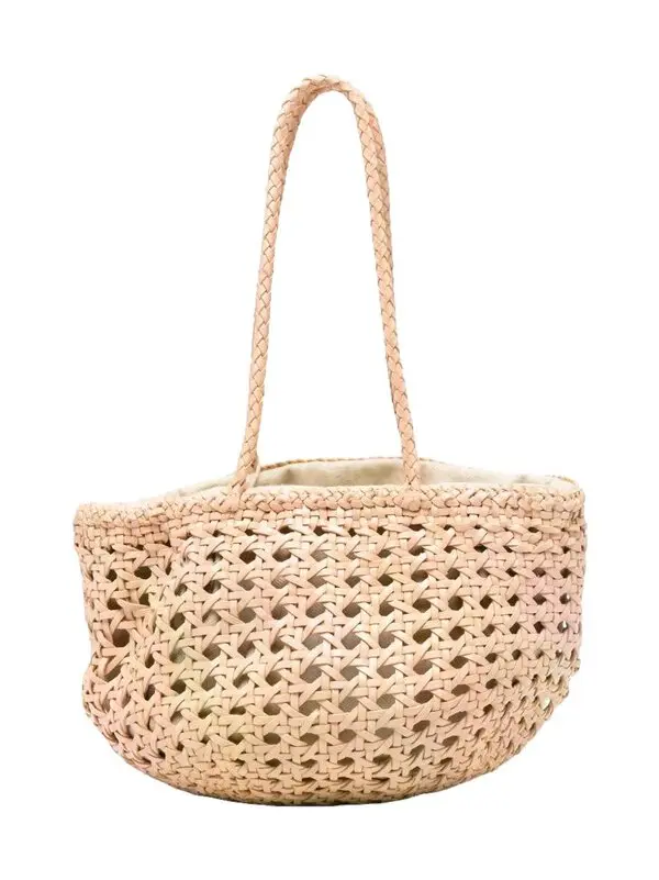 Dragon Woven-design Shoulder Bag - Neutrals