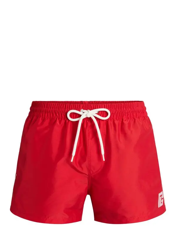 Balmain Pb Embroide Swim Shorts - Red