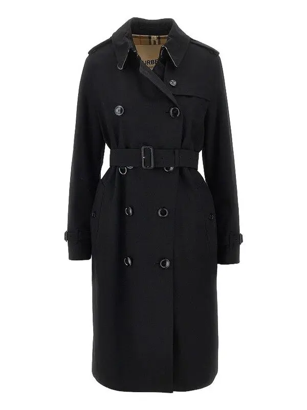 Burberry Long Kensington Heritage Trench Coat - Black