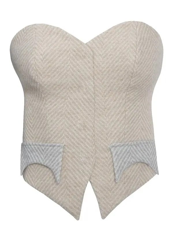 VESTIAIRE D'UN OISEAU LIBRE Neutrals Alpaca Wool Corset - Beige/gray