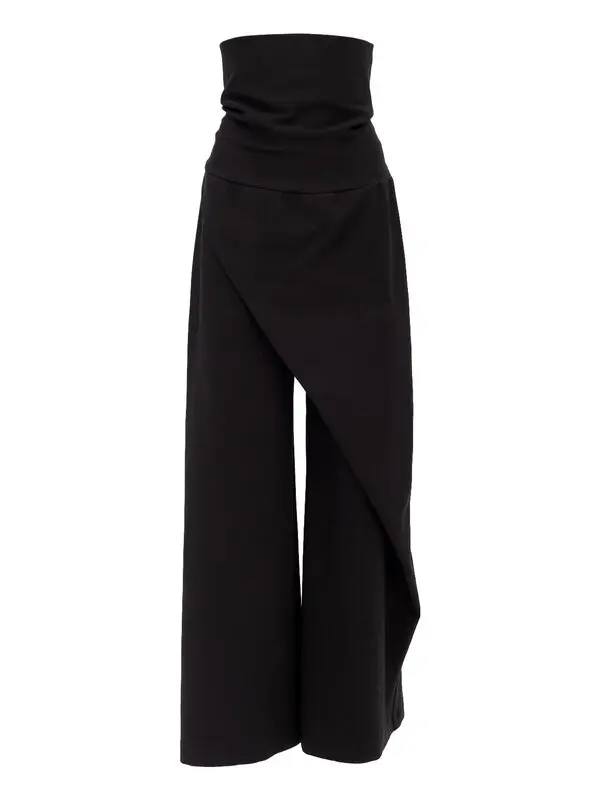 JULIA ALLERT Wide Leg Jersey Trousers - Black