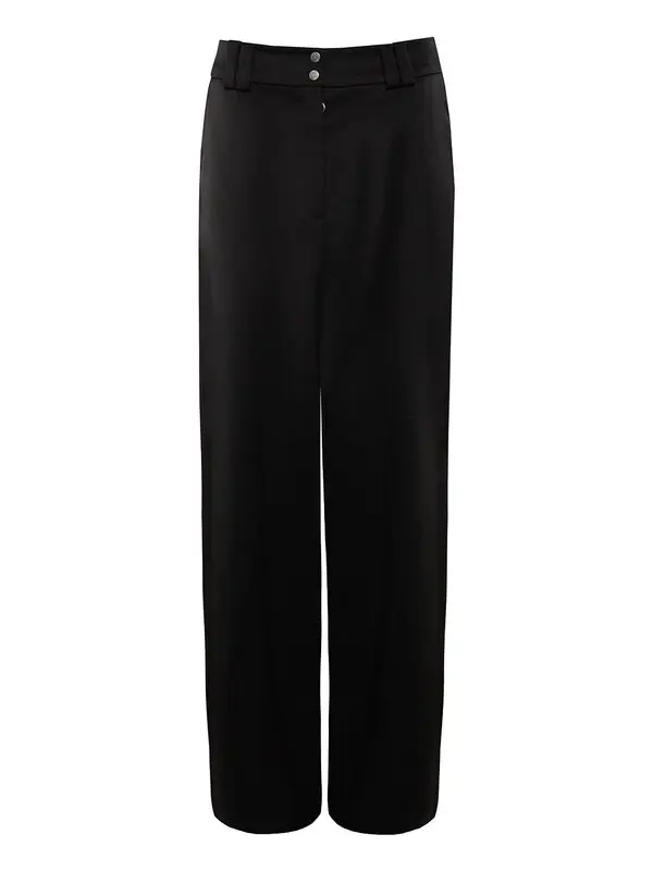 VESTIAIRE D'UN OISEAU LIBRE Low Waist Wide Leg Trousers - Black
