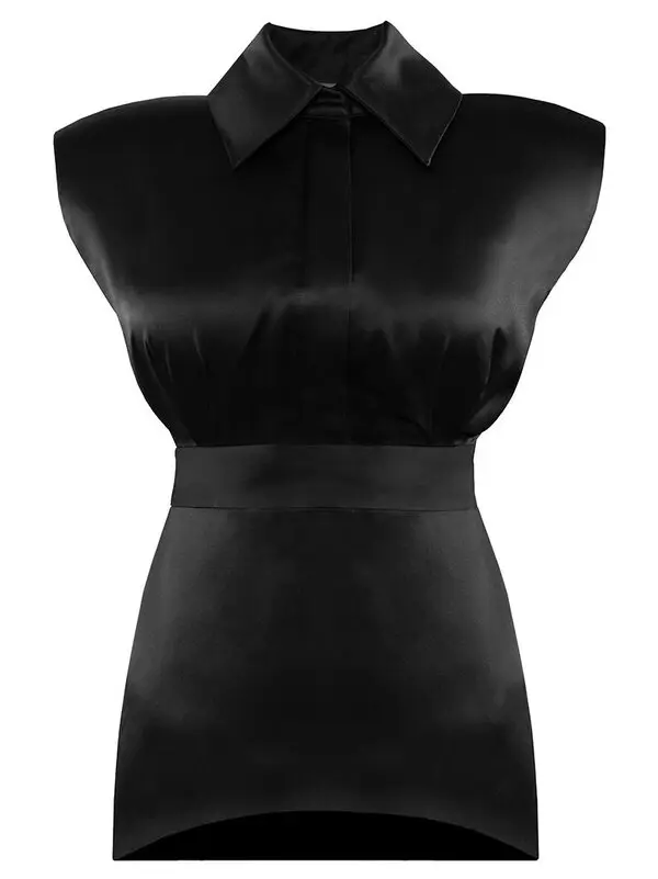 VESTIAIRE D'UN OISEAU LIBRE Sleeveless Silk Mini Dress - Black