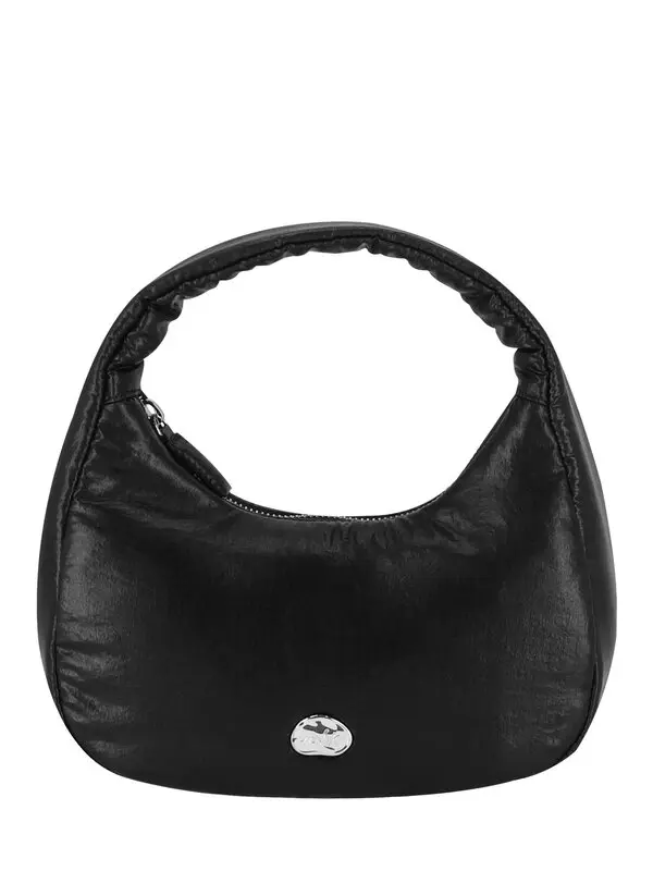 MARHEN.J Pebble Rayon Mini Tote Bag With Textured Logo Detail - Black