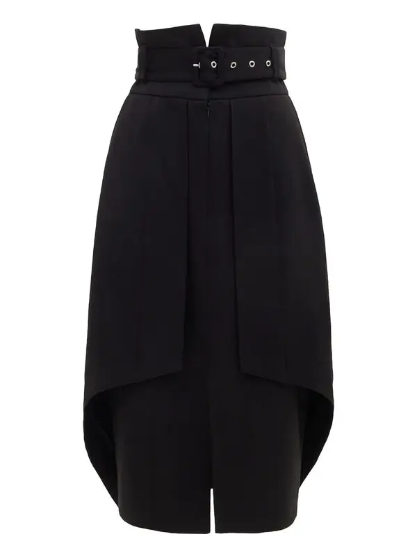 JULIA ALLERT Designer Double Midi Skirt - Black