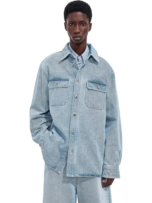 Bottega Veneta Sky Bleached Denim Overshirt - Light Bleach
