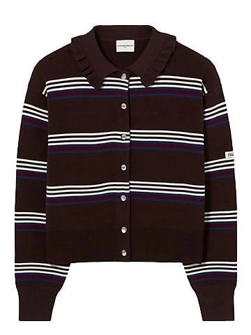 Claudie Pierlot Striped Relaxed-fit Knitted Cardigan - Multicolored