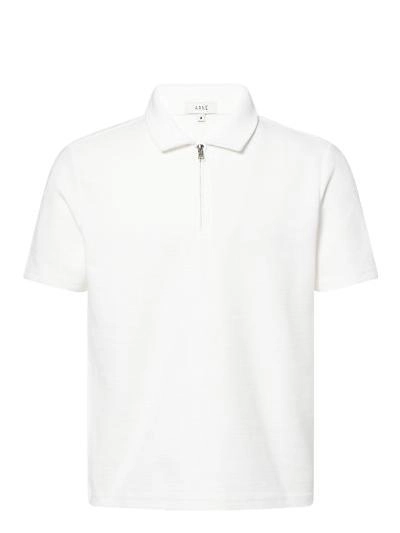 ARNE Cavour Textured Zip Woven Polo Shirt Xxl - White