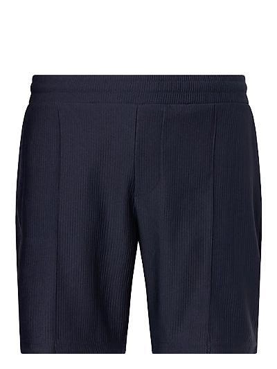 ARNE Pleated Slim-fit Woven Shorts - Navy