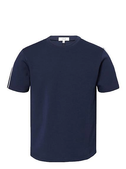 ARNE Everyday Luxe Piping Woven T-shirt Xxl - Navy
