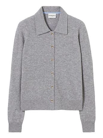 Claudie Pierlot Slim-fit Knitted Wool Cardigan - Mottled Grey