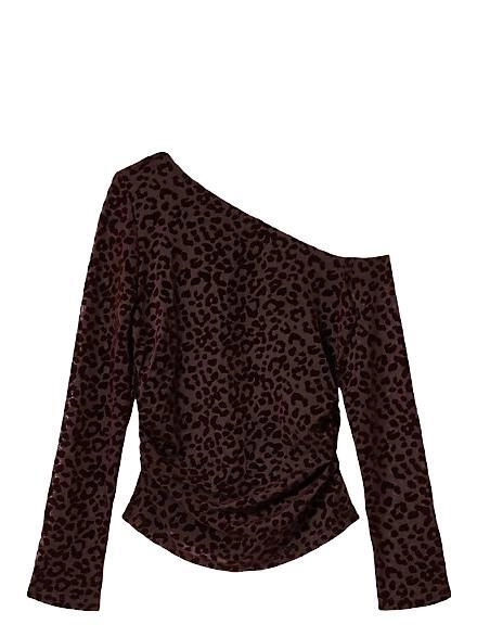 ALLSAINTS Mimi Off-the-shoulder Leopard Mesh Top - Brown Flock
